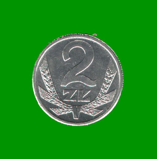 MONEDA DE POLONIA 2 ZLOTY, AÑO 1990, ESTADO NUEVA.- – Billetes Colección
