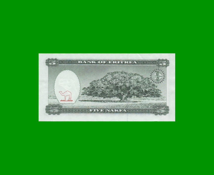BILLETE DE ERITREA 5 NAFKA, PICK 2, AÑO 1997 ESTADO SIN CIRCULAR ...