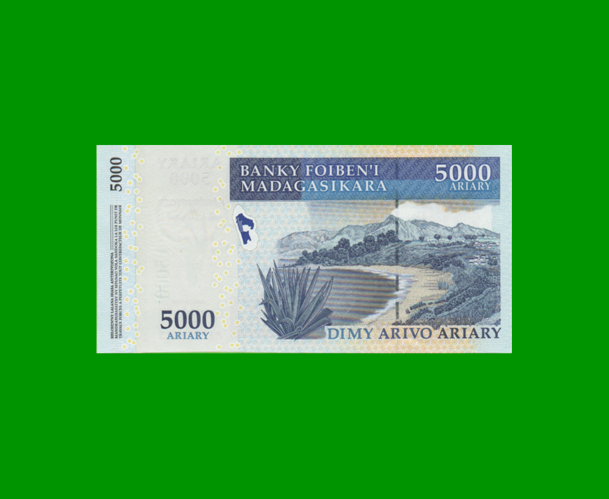 BILLETE DE MADAGASCAR 5.000 ARIARY, PICK 94, AÑO 2012 ESTADO SIN ...